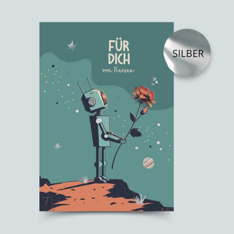 Die CosmicCards: Besondere Postkarten mit Silberfolie, made in Germany